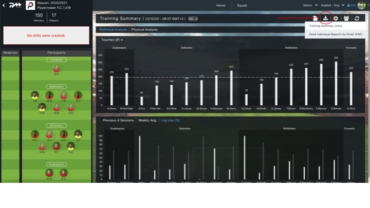 How to Export Individual Player Reports – Playermaker Team Support